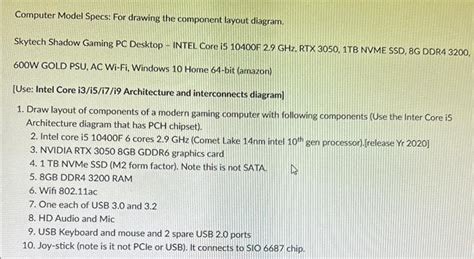 Solved Computer Model Specs For Drawing The Component