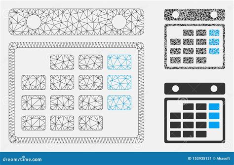 Month Calendar Vector Mesh Wire Frame Model And Triangle Mosaic Icon Stock Vector Illustration