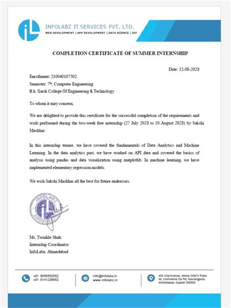 Sakshi Machhar On Linkedin Internshipcompletion Newhorizons Dataanalytics Machinelearning