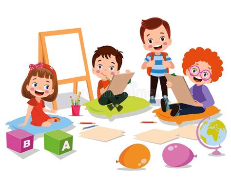 Cute Students In Class At School Stock Illustration Illustration Of