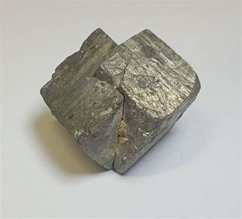 Twinned Brass Metallic Cubic Pyrite Crystals Stock Image Image Of Cubic Metallic 325100553
