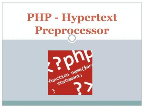 ppt php hypertext preprocessor powerpoint presentation free
