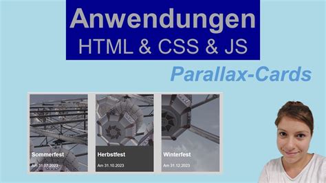 Parallax Cards Mit Html Css Und Javascript Youtube
