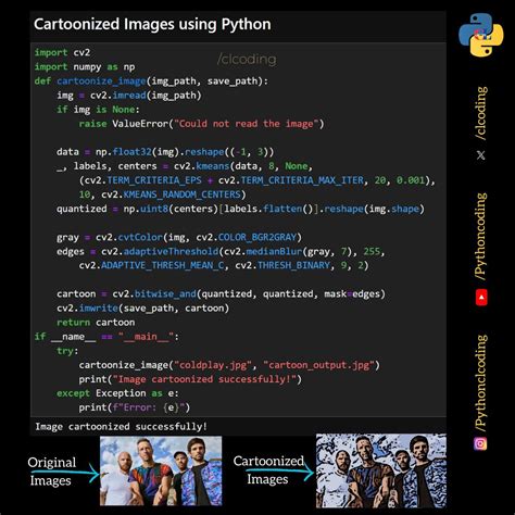 Cartoonized Images Using Python Python Coding