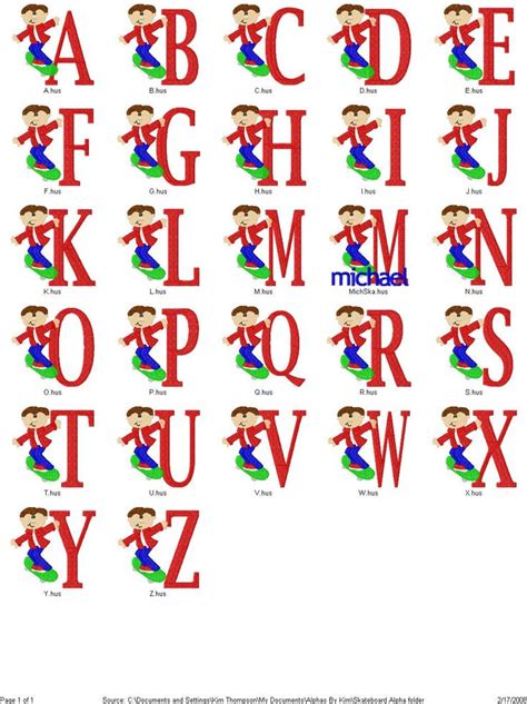 Skateboard Boy Monogram Machine Embroidery Font Design Set Machine