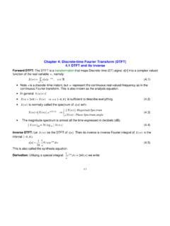 Chapter 4 Discrete Time Fourier Transform DTFT 4 1 DTFT Chapter 4 Discrete Time Fourier