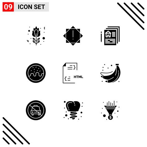 9 Thematic Vector Solid Glyphs And Editable Symbols Of File Develop