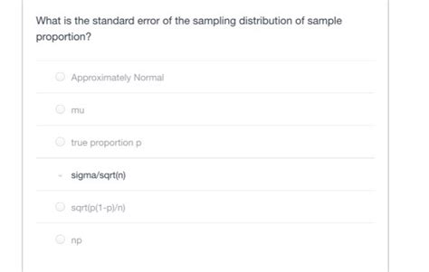 Solved What Is The Standard Error Of The Sampling