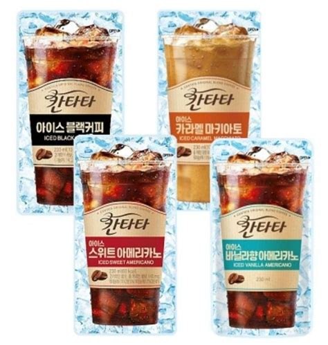 Sj2 칸타타 아이스커피 파우치 230ml 4종 혼합 30팩 20팩 티몬