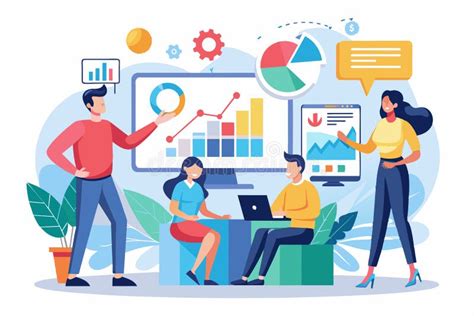 Employees Engage In Data Input And Analysis Discussing Trends And