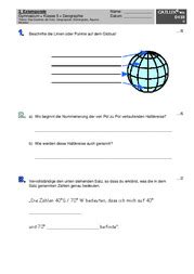 Schulaufgaben Erdkunde Geographie Klasse 5 Gymnasium Catlux