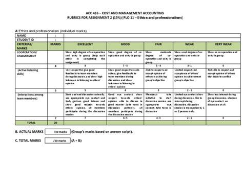 rubrics assignment 2 acc416 oct 2022 feb 2023 pdf communication