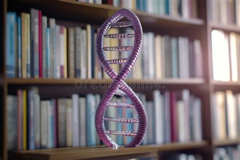 A Model Of Double Stranded Dna Displayed On A Bookshelf Perfect For