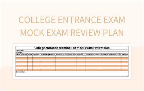Free Mock Exam Templates For Google Sheets And Microsoft Excel Slidesdocs