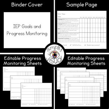 Editable Progress Monitoring Sheets For IEP Goals By Simply Visual