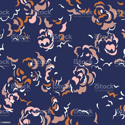 장식 꽃 꽃 싹으로 만든 매끄러운 패턴 추상 브러시 스트로크 아트 배경 꽃 식물 질감을 형성하는 곡선 물결 모양 직물 섬유 패션 디자인에 적합합니다 곡선에 대한 스톡 벡터