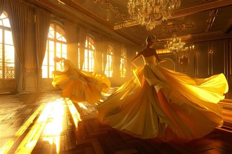 Premium Photo Elegant Ball Gowns Swirling On The Dance Floor Oct