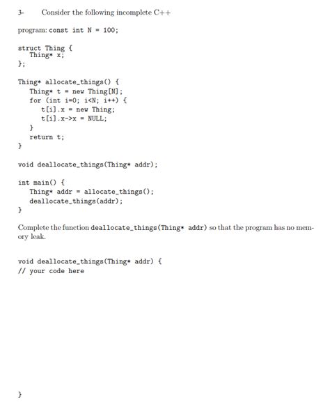 Solved 3- Consider the following incomplete C++ program: | Chegg.com