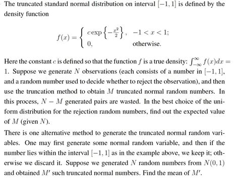 Solved The Truncated Standard Normal Distribution On