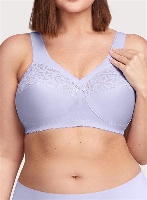 Glamorise Magic Lift Cotton Full Figure Support Bra Lilac Debras