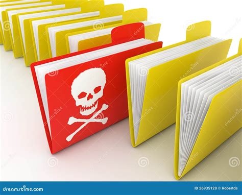 File Folder Infected By Computer Virus Stock Illustration