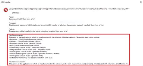Using VSIXInstaller Exe To Install Programmatically An Extension To Visual Studio And