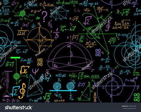 Multicolored Mathematical Vector Seamless Pattern Geometrical Stock Vector Royalty Free