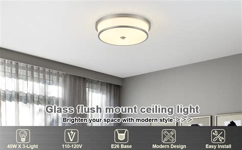 Miaomeio 16 Inch Flush Mount Ceiling Light 3 Light Close To Ceiling