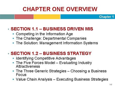 Chapter 1 Management Information Systems Business Driven Mis