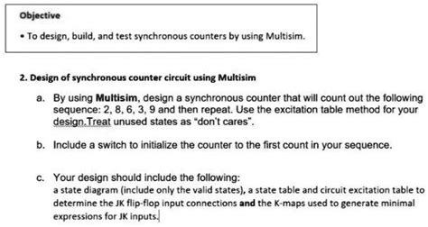 Solved Objective To Design Build And Test Synchronous Counters Using Multisim 2 Design Of