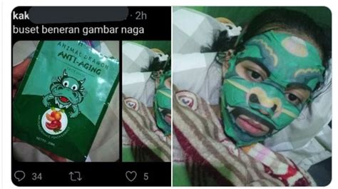Viral Cewek Pakai Masker Gambar Naga Warganet Kaya Barongsai