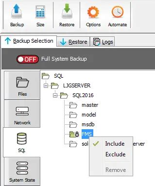 How To Backup A MS SQL Database Using BackupVault Pro Help Centre