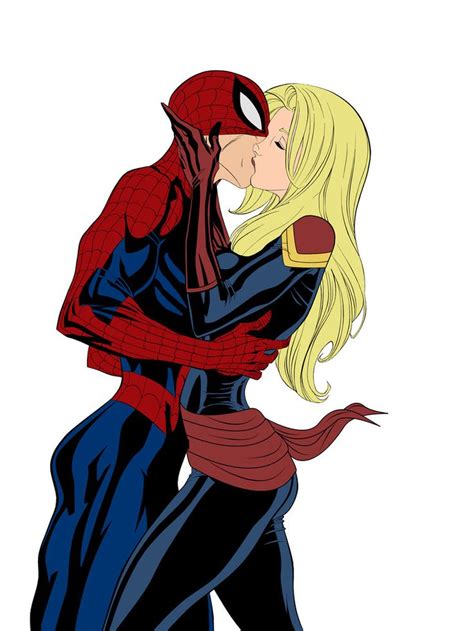 Spider Man And Captain Marvel Flat By Spiderdude10 Marvel Spiderman