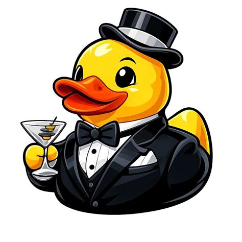 4x Rubber Duck Sticker Set 4 Pieces Tuxedo Duck Car Stickers Funny