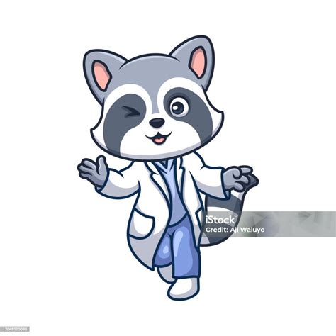 Ilustración De Doctor Raccoon Cute Cartoon Illustration Y Más Vectores