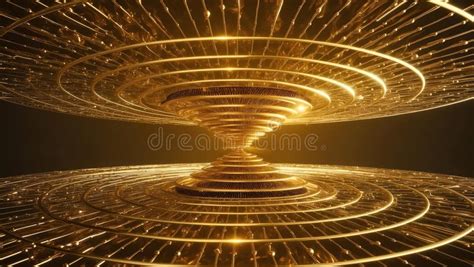 Realistic Image Of A Gold Gravitational Field Ai Generated Stock Illustration Illustration Of