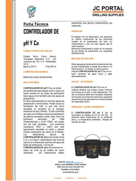 Controlador De Ph Y Ca Para Lodos Pdf Agua Ph