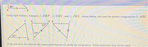 [solved] 880 A B F Using Rigid Motions Triangles A Def A Ghi And A