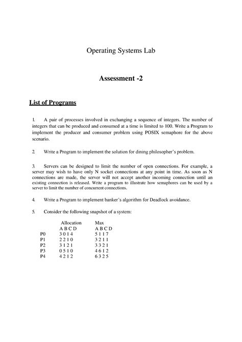 LAB OS DA Questions 2 Lab Work Babe Of Information Technology And Engineering Winter