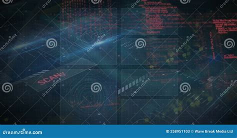 Illustration Of Boxer With Circles Over Programming Language Over Abstract Background Stock