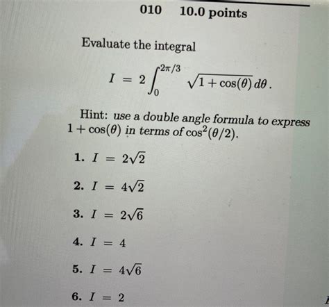 Solved I Need Help Solving This Integral Please Chegg Com