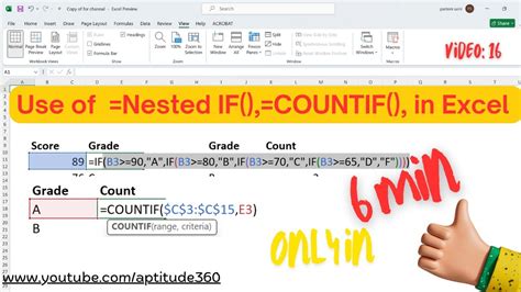 Microsoft Excel Tutorial Course Video 16 Use Of Nested If Countif In Excel Youtube