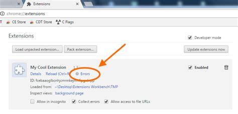 Chrome Extensions Page Errors Display Seems To Contain Bogus Errors