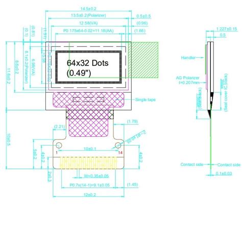 0 49 64x32 Oled Screen I2C Interface Monochrome Display White