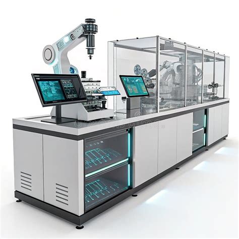 Futuristic Ai Powered Lab Station Stock Illustration Illustration Of Data Technology 365850350