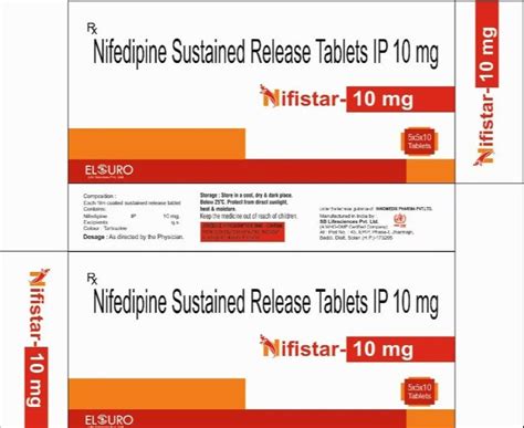 Nifedipine Sustained Release Tablets 10 Mg At ₹ 45 Stripe In Jaipur Id 2853627452991