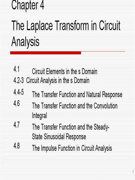 analysis of transient responses in linear circuit systems using the
