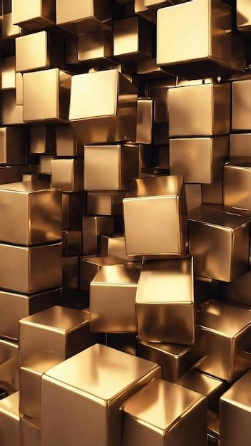 Premium Photo Random Rotating Metal Cubes 3d Rendering Illustration