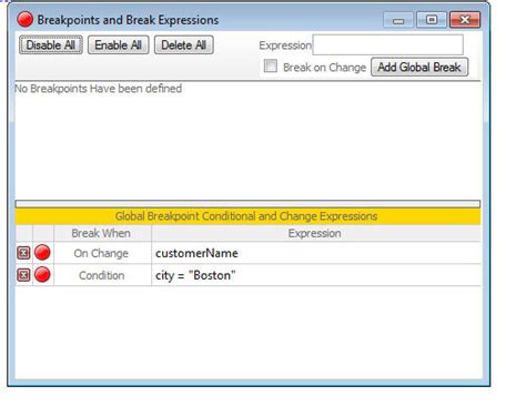 Alpha Anywhere Debugger Features