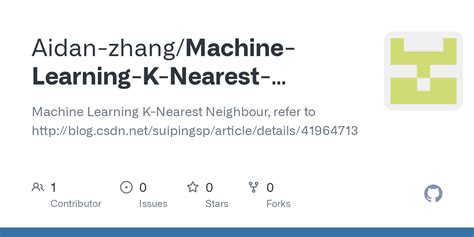 Github Aidan Zhangmachine Learning K Nearest Neighbour Machine